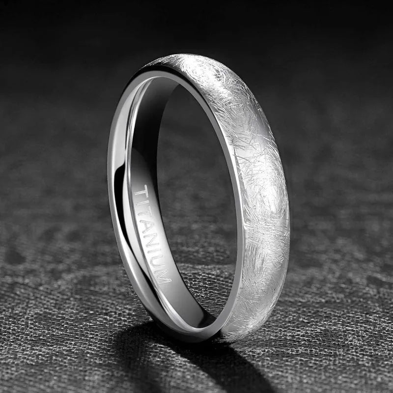 Scratched Titanium Ring – Heritage Crafted